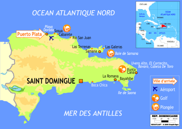 La carte de la Rep. Dom - République Dominicaine